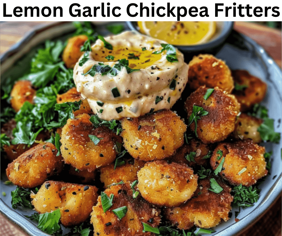 Lemon Garlic Chickpea Fritters - vegan Dinner - Cooking Ideas | feedod.net